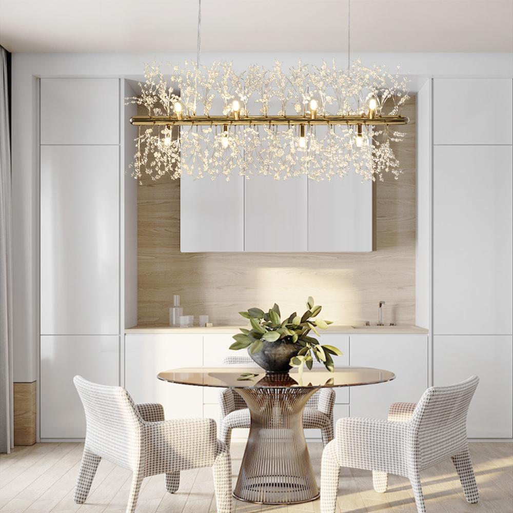 Dandelion Linear Crystal Branch Chandelier
