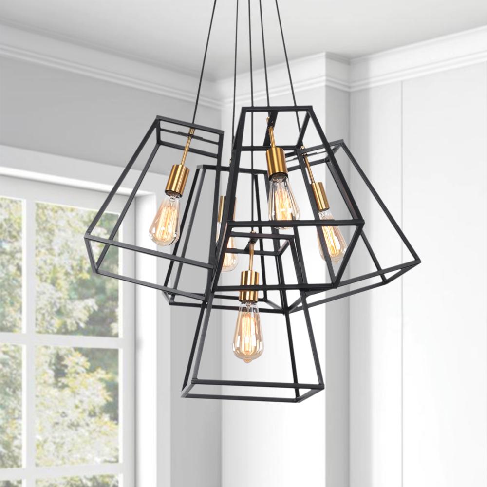 Cluster Geometric Cage Pendant Light
