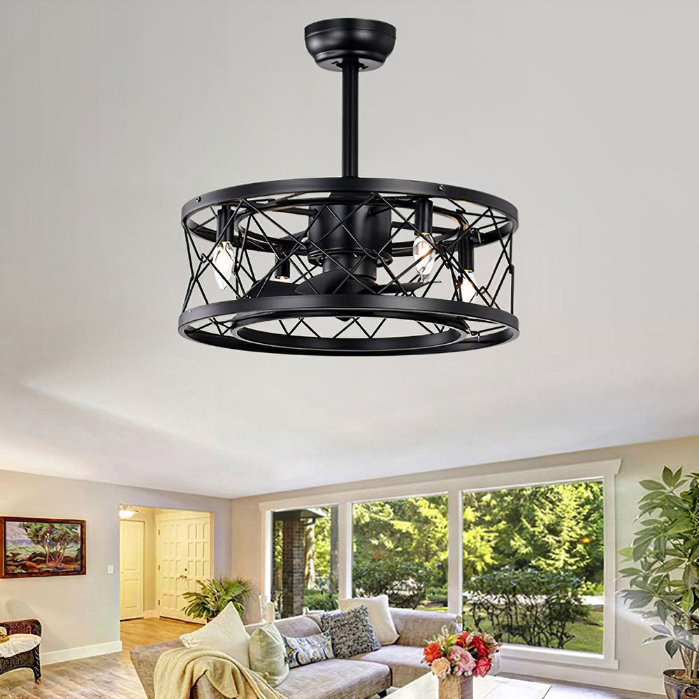 Contemporary Fancy Flush Living Room Ceiling Fan With Light And Remote