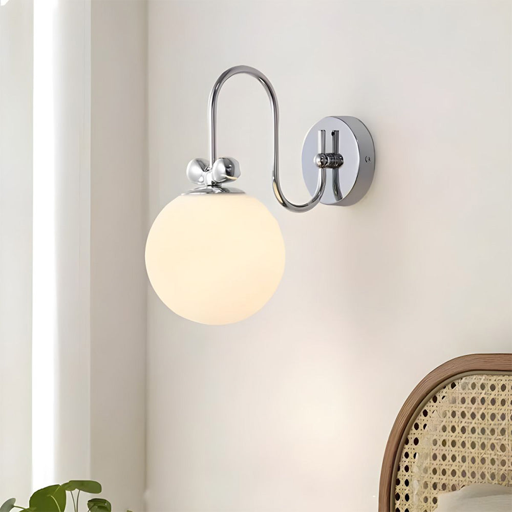 Simplicity Chrome Globe Glass Wall Light