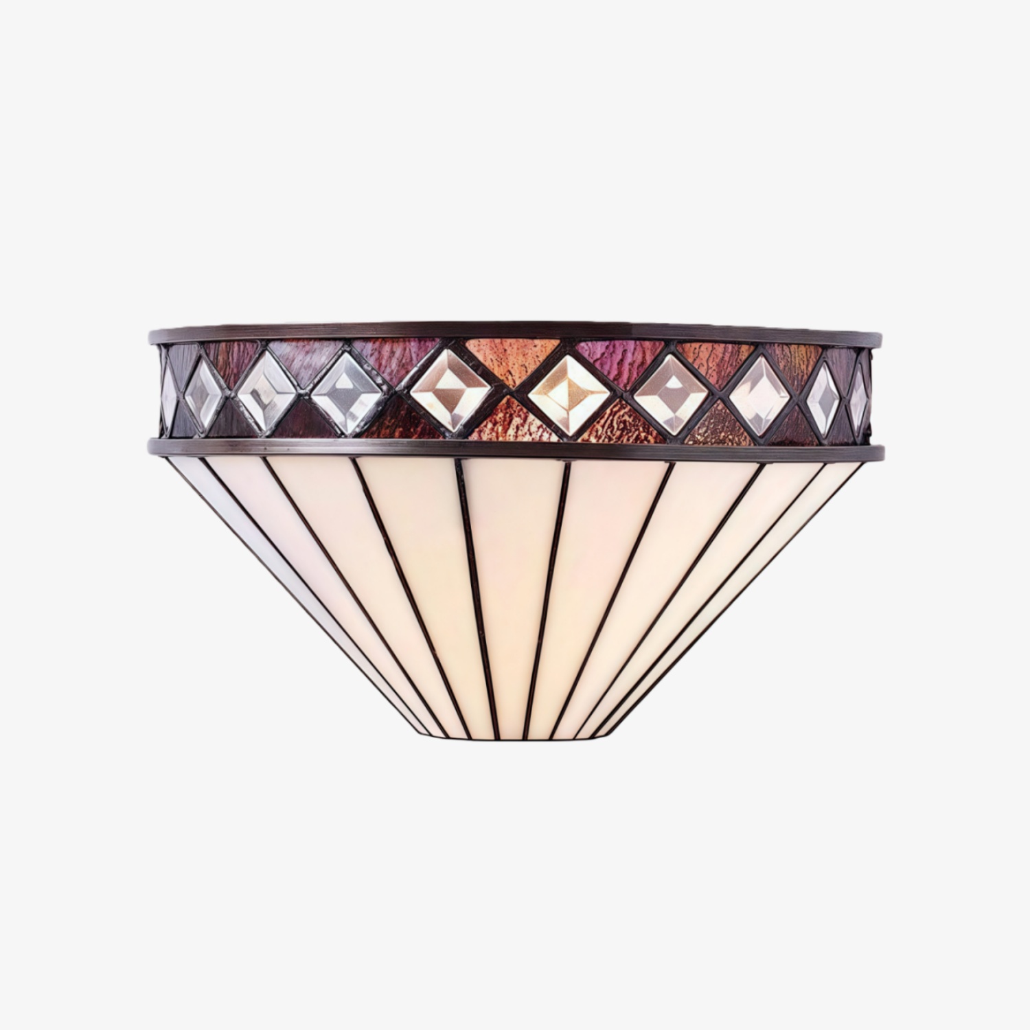 Iridescent Glass Wall Light | Geometric Motif | Wall Sconce | Hallway ...